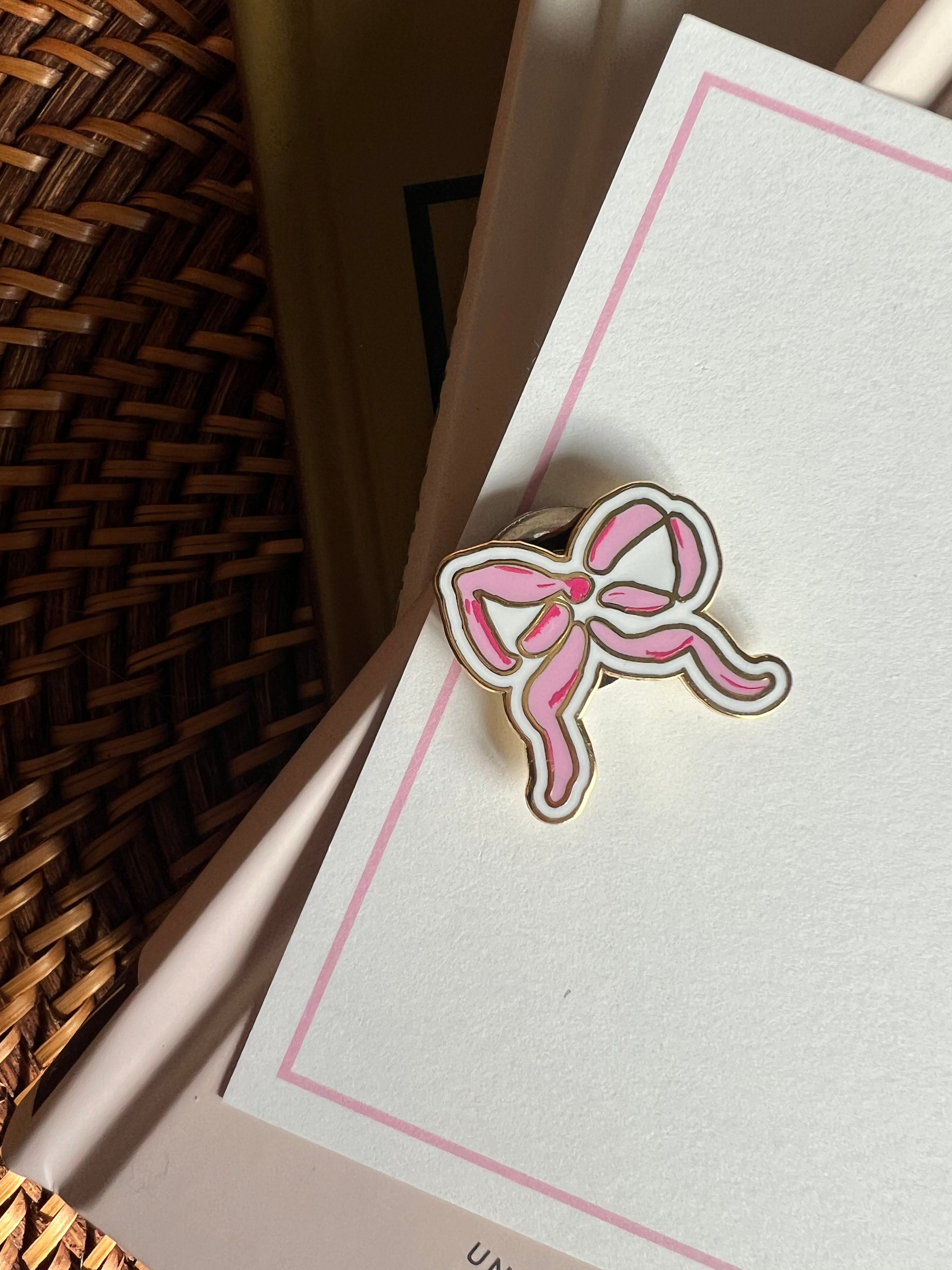 Pink Bow Needle Minder for Needlepoint & Embroidery Projects