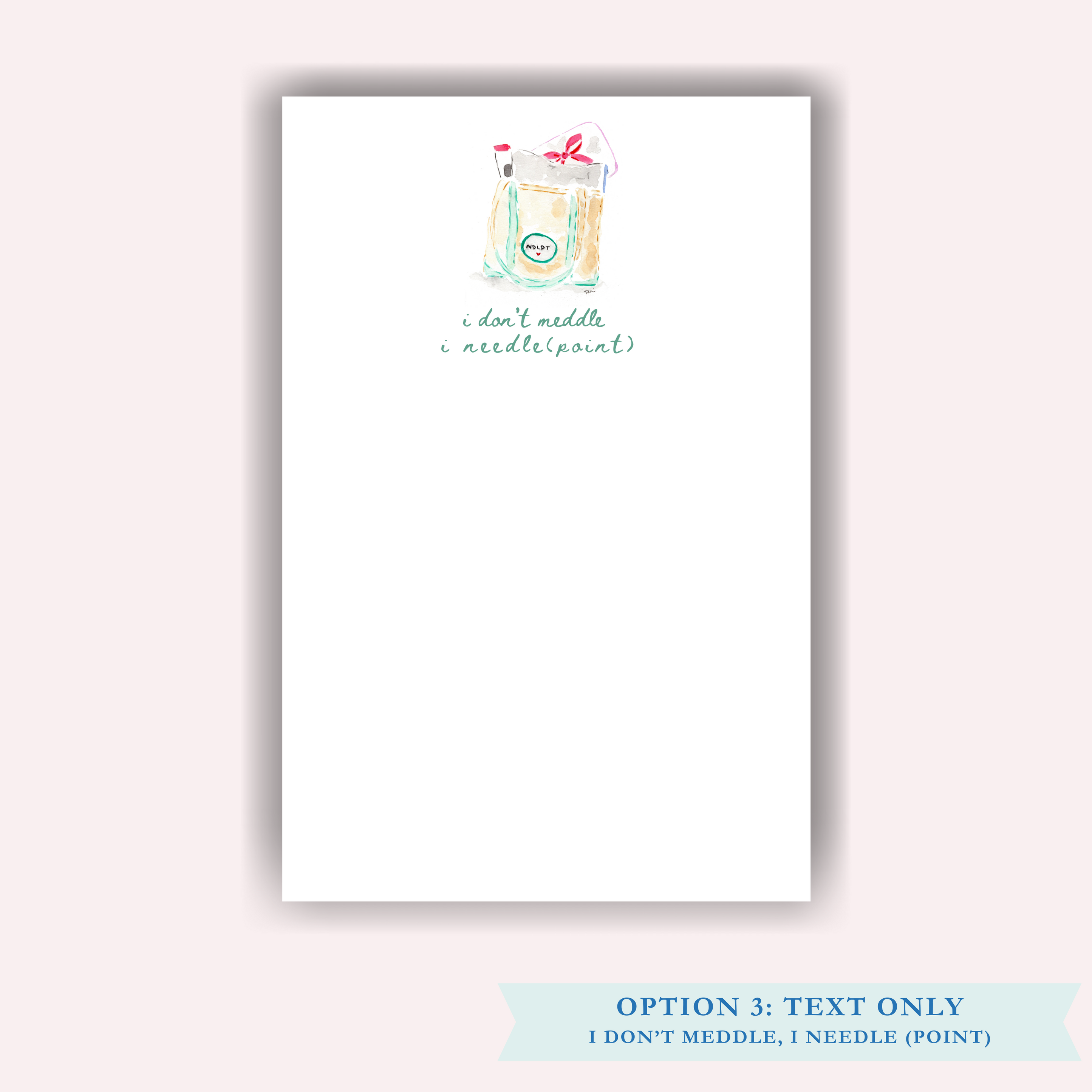 Custom Notepad: Needlepoint Stash Bag – Withlovebybug