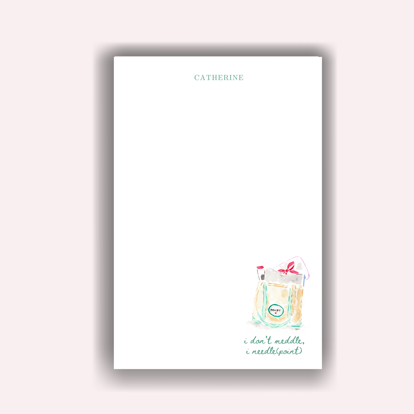 Custom Notepad: Needlepoint Stash Bag – Withlovebybug